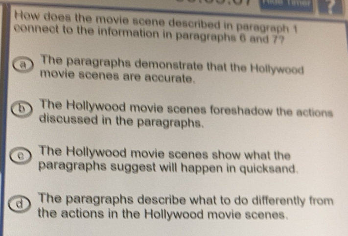 Solved: How does the movie scene described in paragraph 1 connect to ...