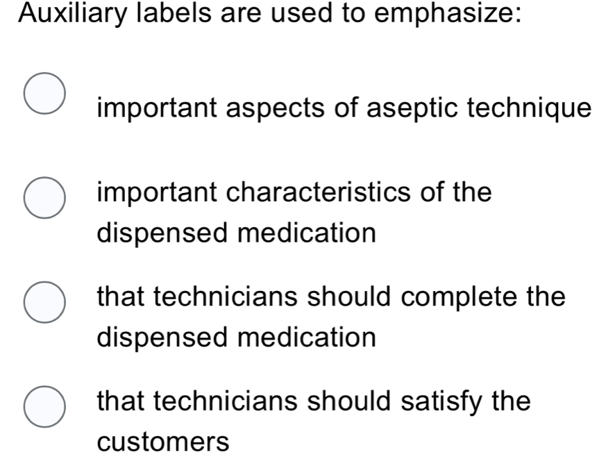 Solved: Auxiliary labels are used to emphasize: important aspects of ...