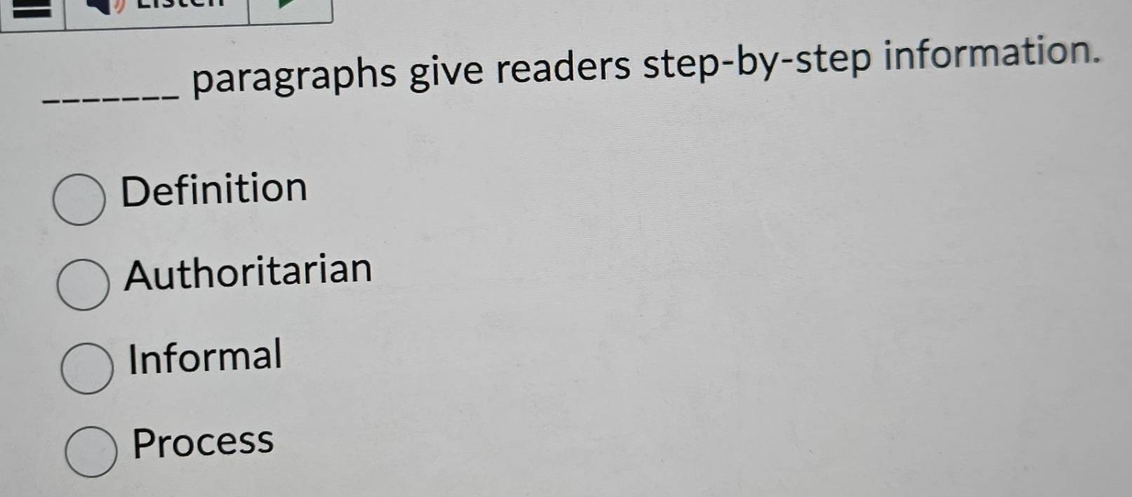 Solved: paragraphs give readers step-by-step information. Definition ...