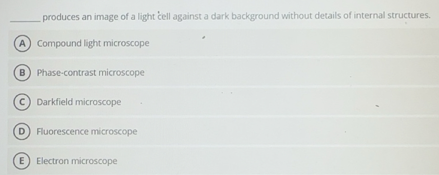 Solved: produces an image of a light cell against a dark background ...