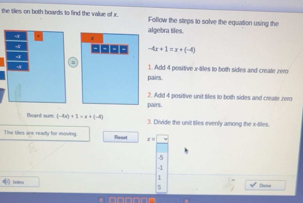Resuelto:the tiles on both boards to find the value of x. Follow the ...
