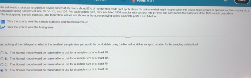 Solved: An automatic character recognition device successfully reads ...