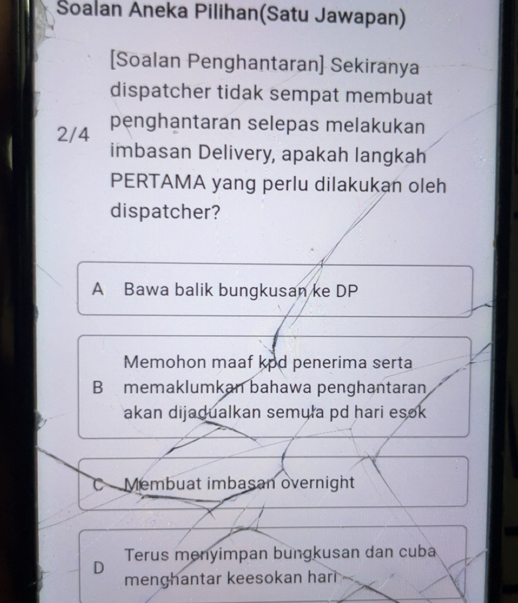 Selesai:Soalan Aneka Pilihan(Satu Jawapan) [Soalan Penghantaran ...