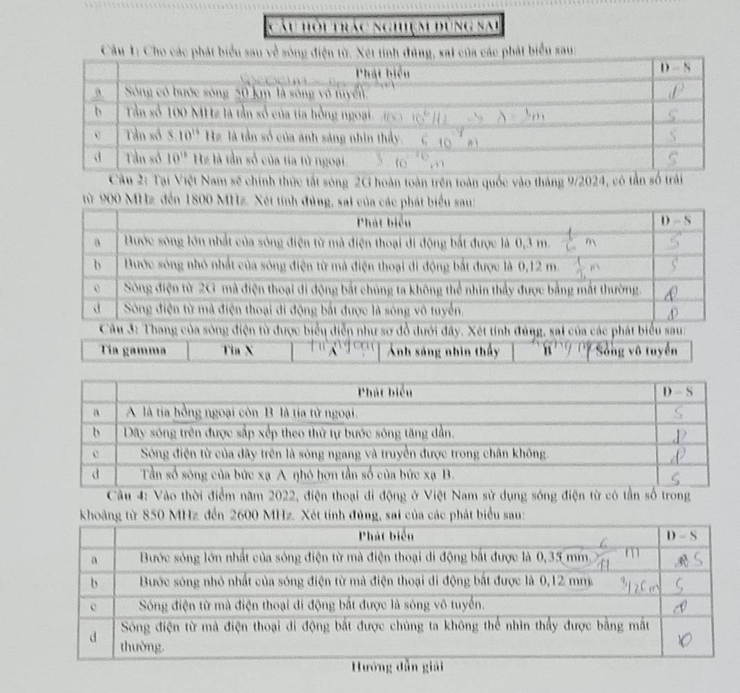 Giải quyết:Ấu hộu trác nghệm đụng sai Câu 1: Cho các phát biểu sau về ...