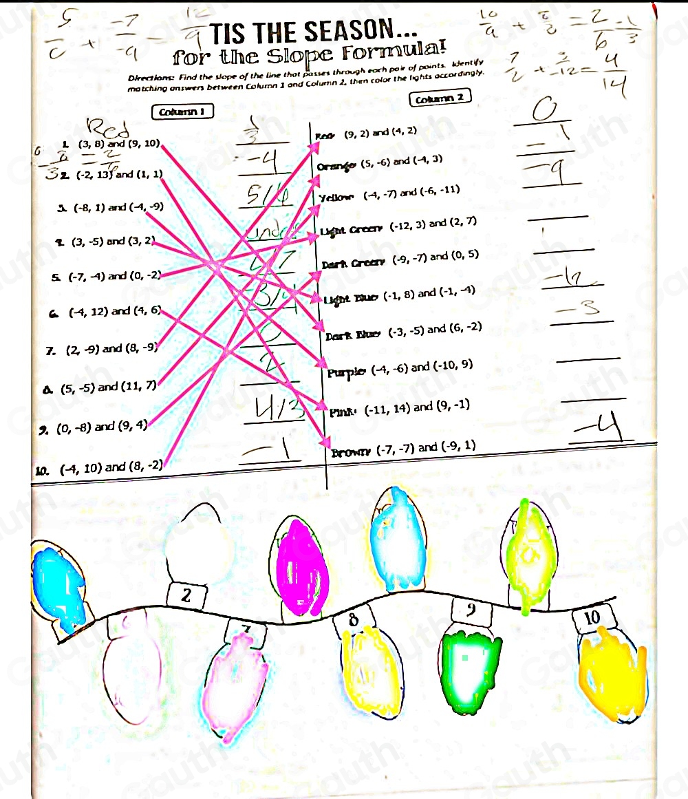Solved: a TIS THE SEASON... for the Slope Formula! Directions: Find the ...