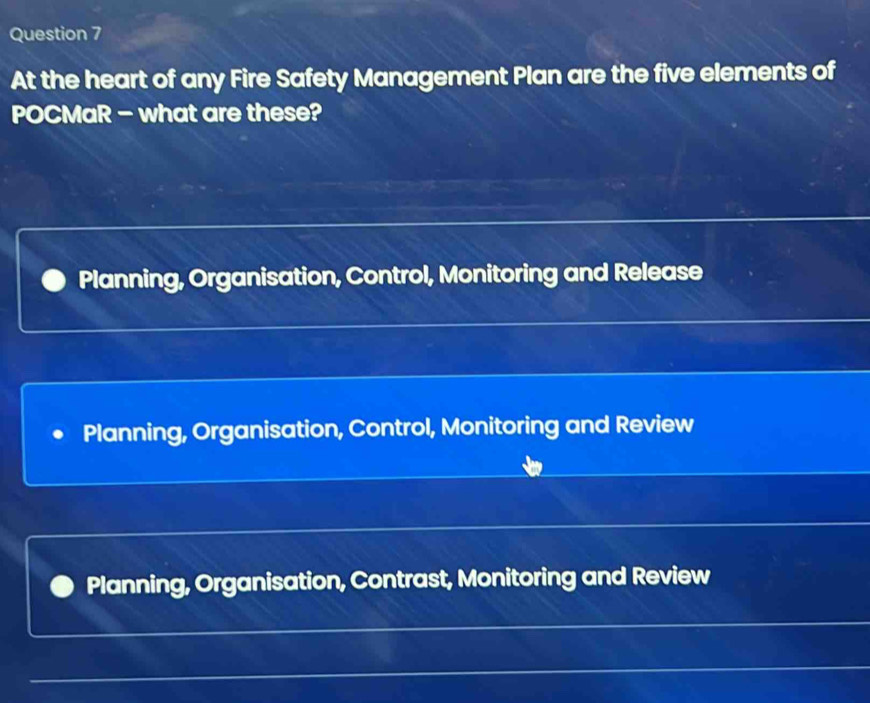 Solved: At the heart of any Fire Safety Management Plan are the five ...