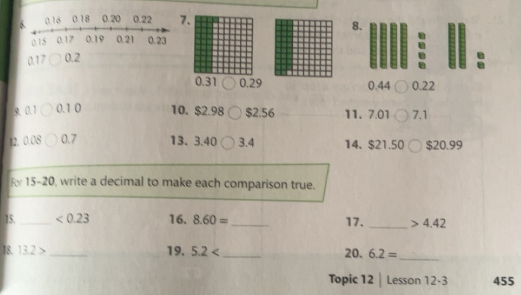 Solved: 0.16 0.18 0.20 0.22 7. 8. 0.15 0.17 0.19 0.21 0.23 0.17 0.2. 0. ...