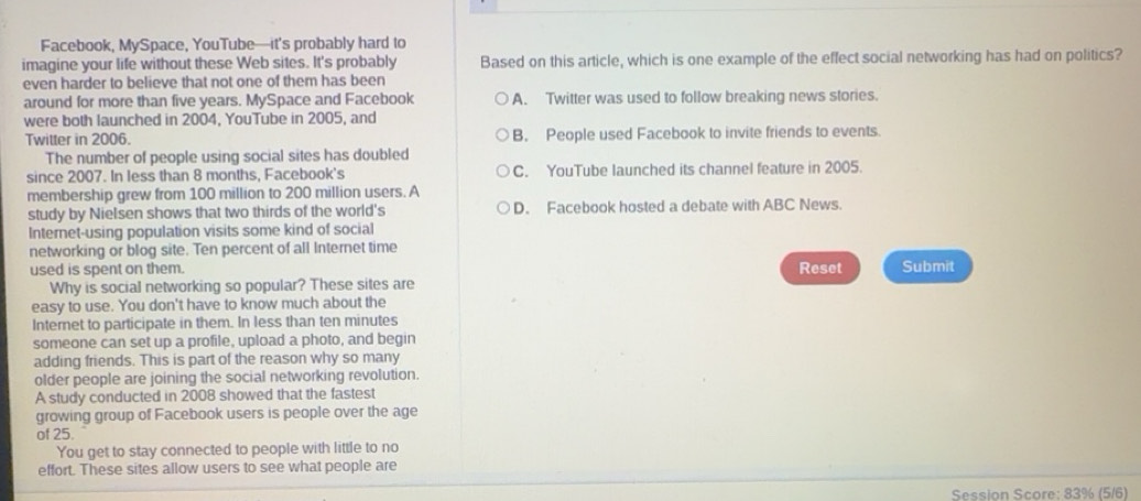 Solved: Facebook, MySpace, YouTube—it's probably hard to imagine your ...