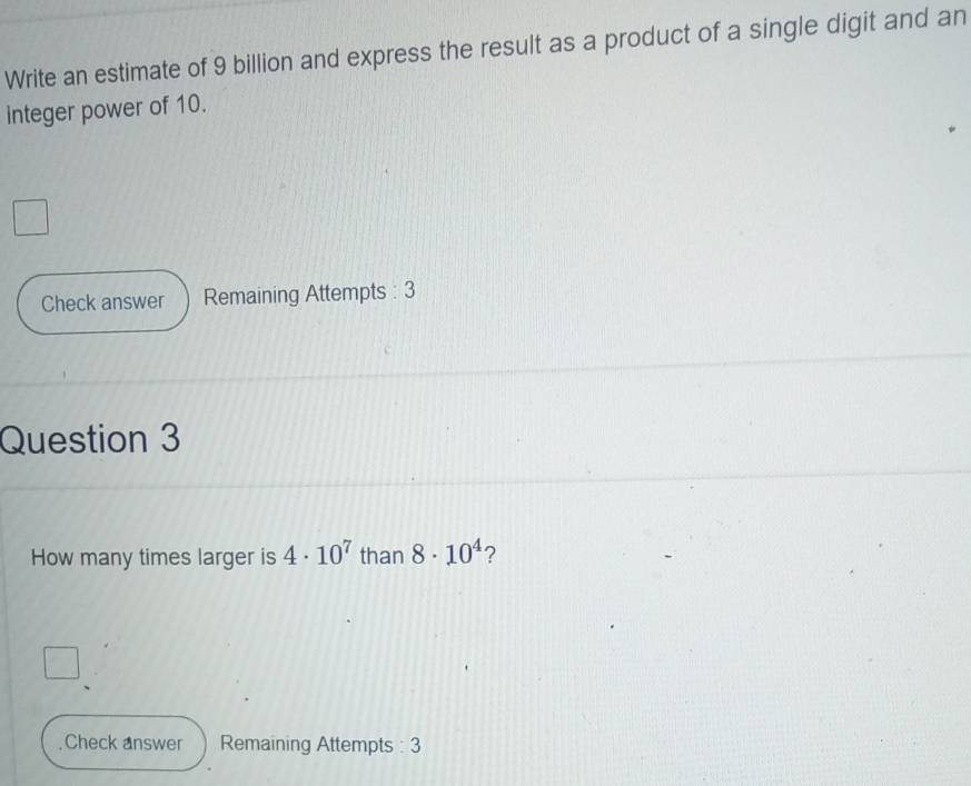 Solved: Write an estimate of 9 billion and express the result as a ...
