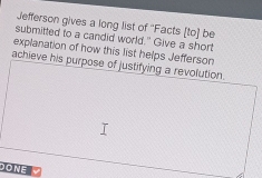 Solved: Jefferson gives a long list of ''Facts [to] be submitted to a ...