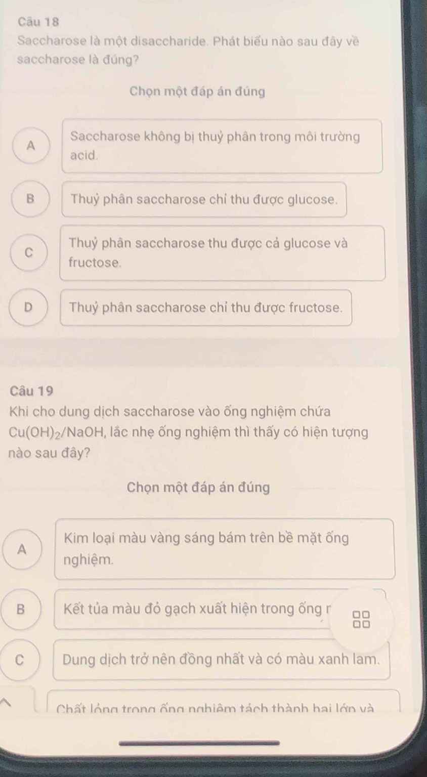 Giải quyết:Saccharose là một disaccharide. Phát biểu nào sau đây về ...