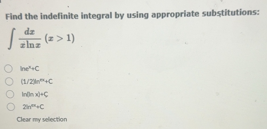 Solved: Find the indefinite integral by using appropriate substitutions ...