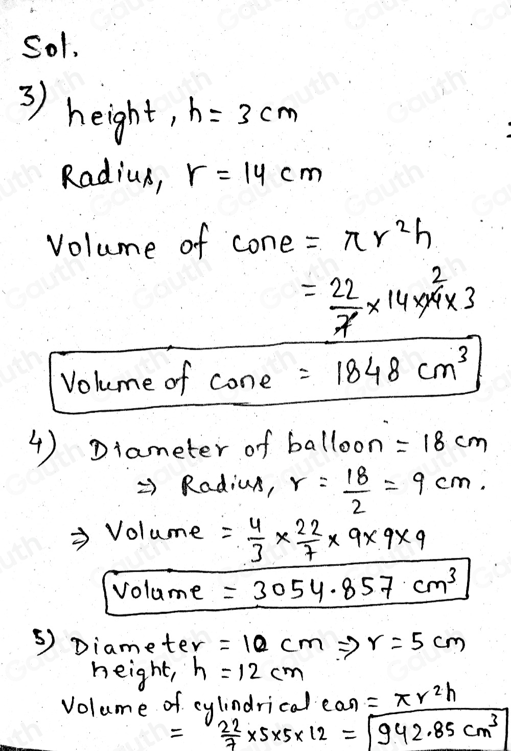 Solved: 3.) Find the volume of a right circular cone-shaped buildinç ...