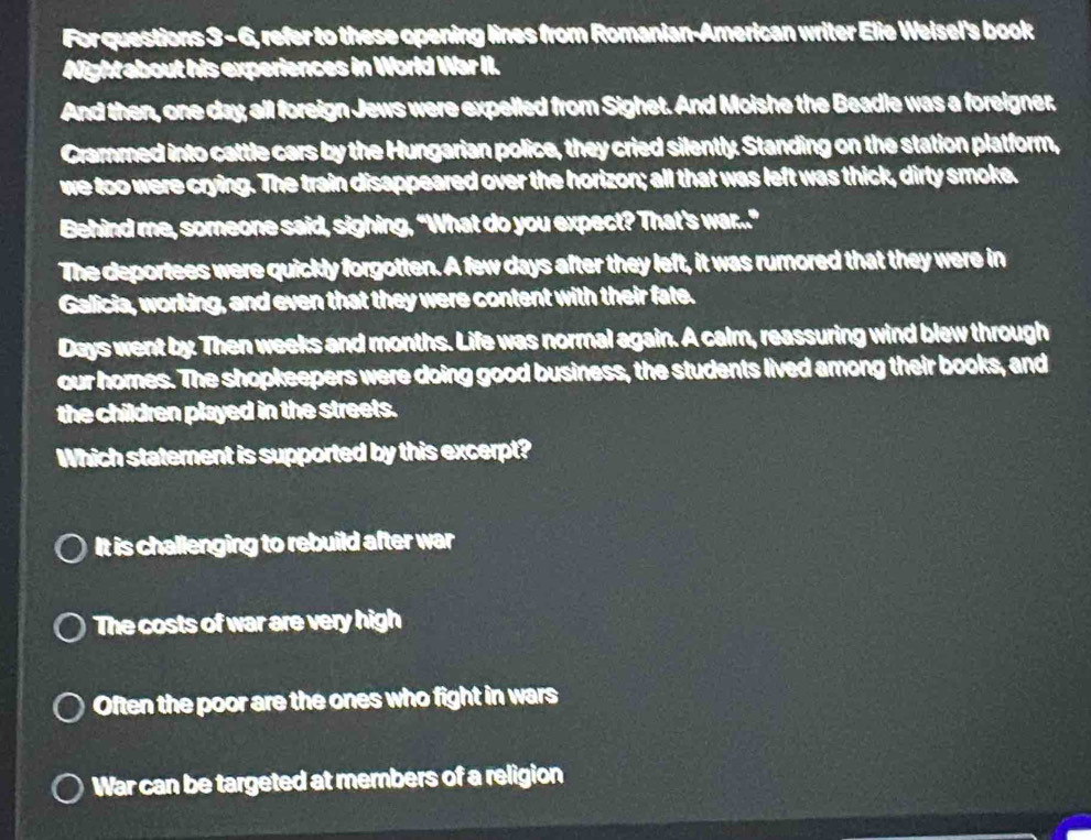 Solved: For questions 3 -6, refer to these opening lines from Romanian ...