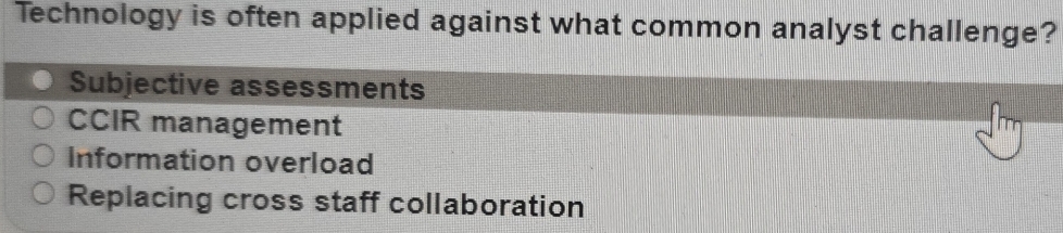 Solved: Technology is often applied against what common analyst ...