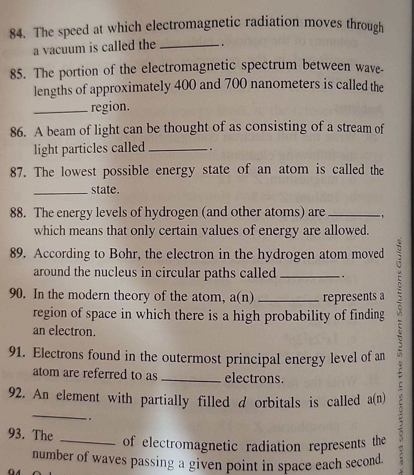 Solved: The speed at which electromagnetic radiation moves through a ...