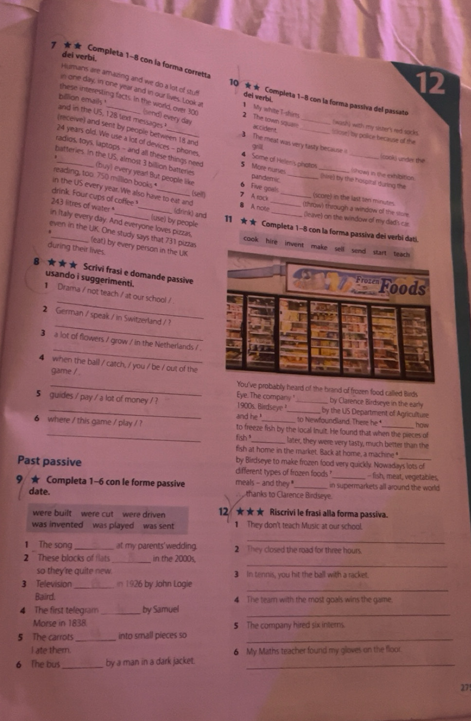 Risolto:dei verbi. 12 7 ★ ★ Completa 1-8 con la forma corretta 10 ...