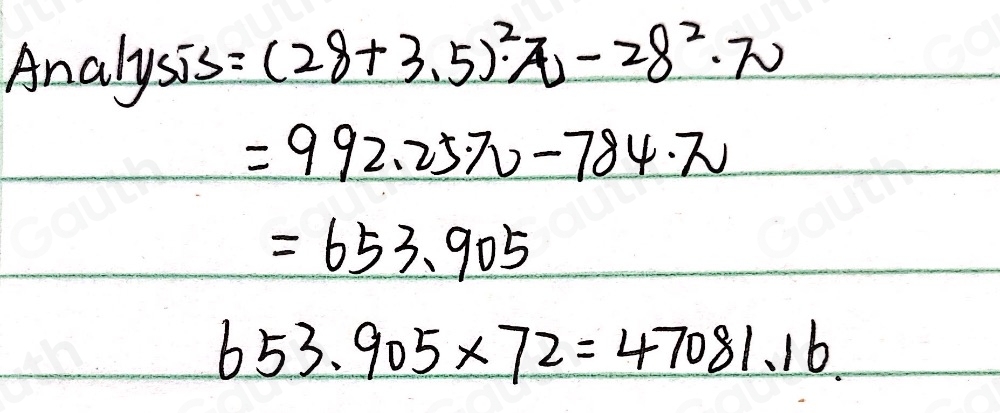 Solved: A circular ground has radius 28m. A path of uniform width of 3 ...