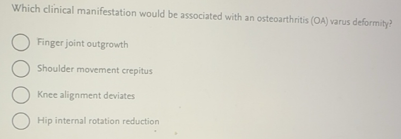 Solved: Which clinical manifestation would be associated with an ...