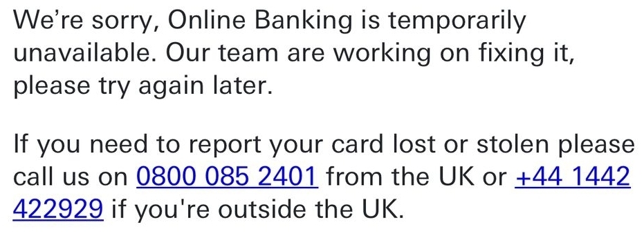 Solved: We're sorry, Online Banking is temporarily unavailable. Our ...