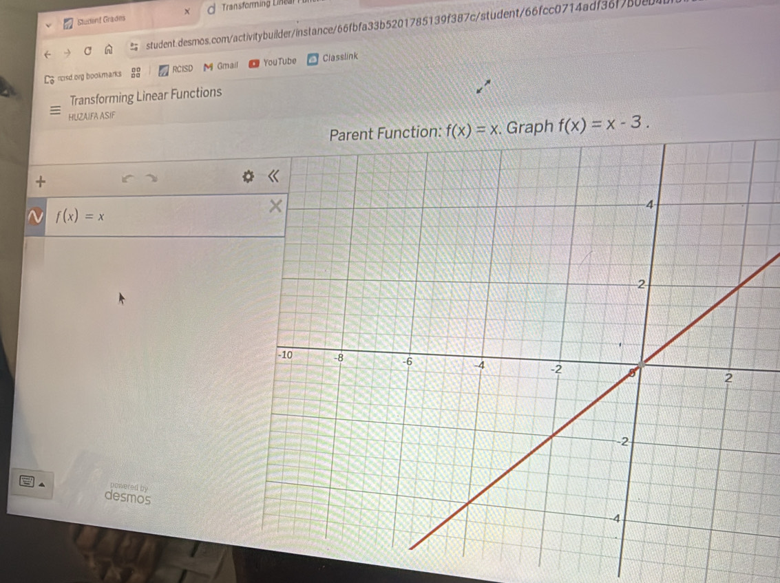Solved: Transforming Lineal Student Grades a student.desmos.com ...