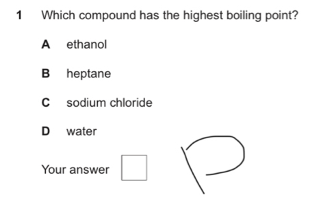 Solved: Which compound has the highest boiling point? A ethanol B ...