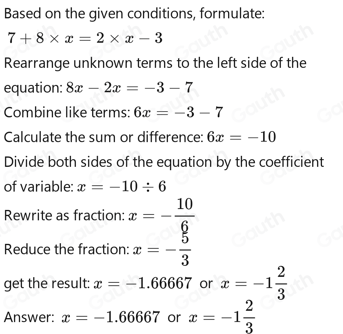 Solved: Which algebraic equation represents: "seven added to eight ...