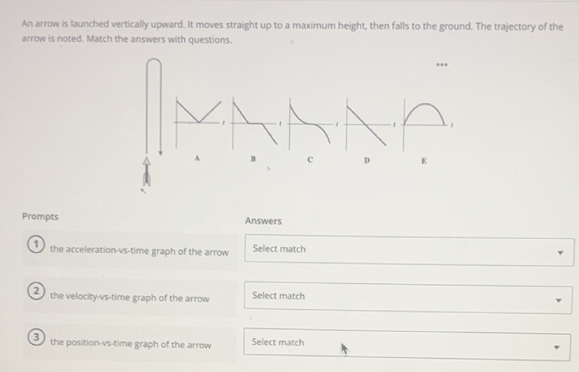 Solved: An arrow is launched vertically upward. It moves straight up to ...
