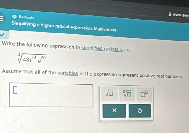 Solved: ww'w-awy Radicals Simplifying a higher radical expression ...