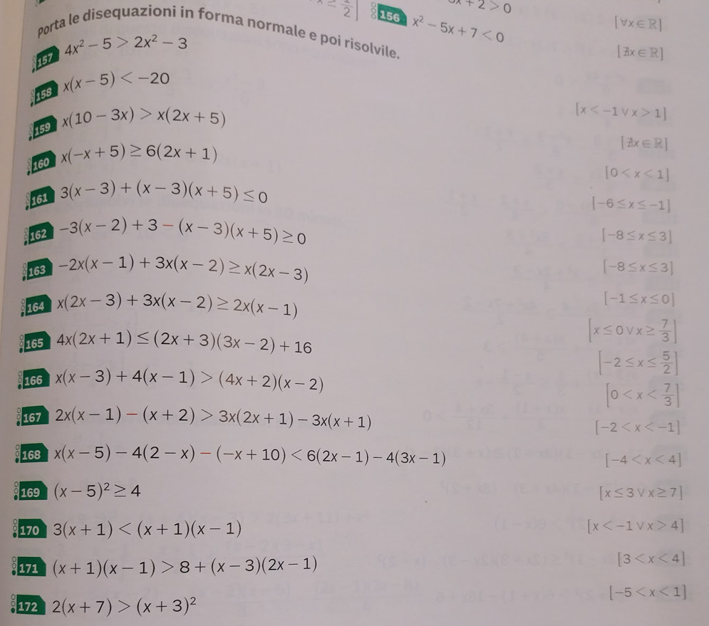Risolto:x+2>0 =frac 2-x 5 156 x^2-5x+7