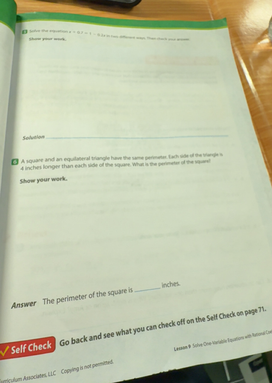 Solved: Solve the equation x+0.7=1-0 L2e in two different ways. Ten ...