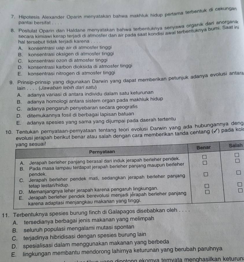 Telah dijawab:Hipotesis Alexander Oparin menyatakan bahwa makhluk hidup ...