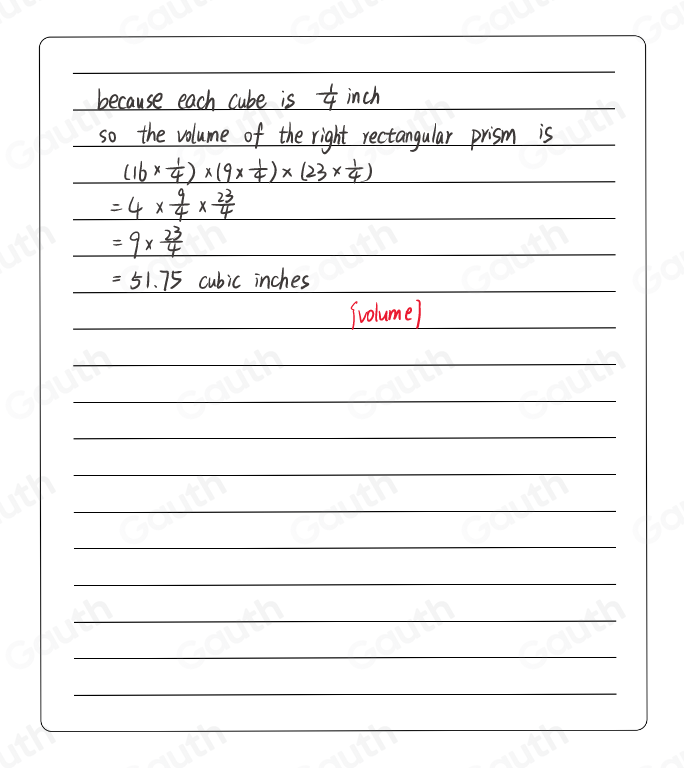Solved: A right rectangular prism is packed with identical cubes. The ...