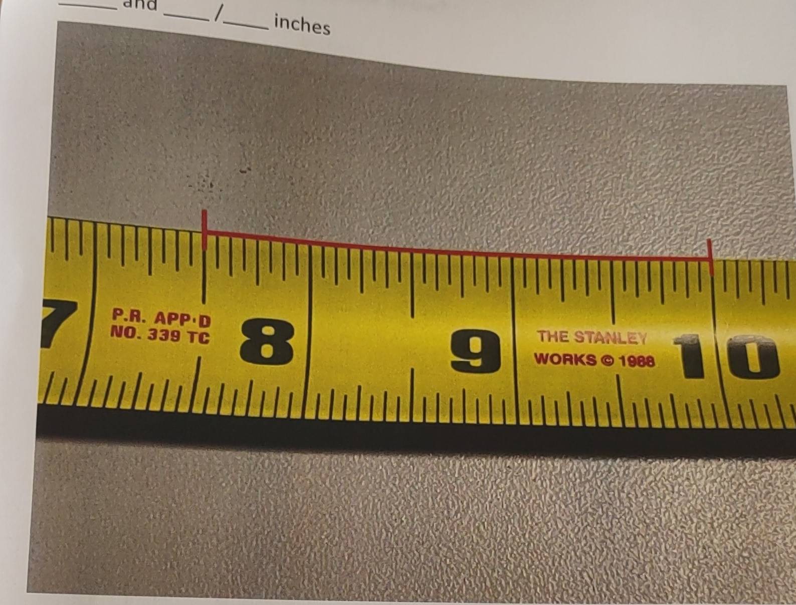 Solved: and _ _ inches P.R. APP·D NO. 339 TC : THE STANLEY WORKS © 1988 ...