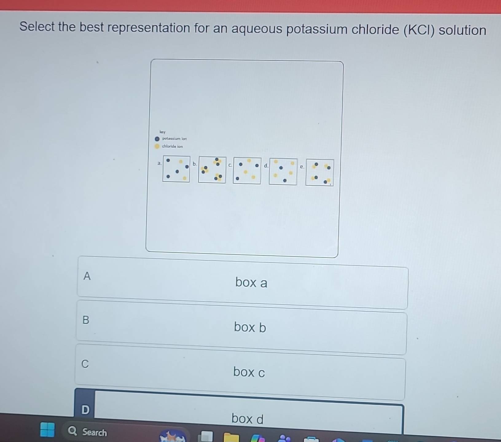 Solved: Select the best representation for an aqueous potassium ...
