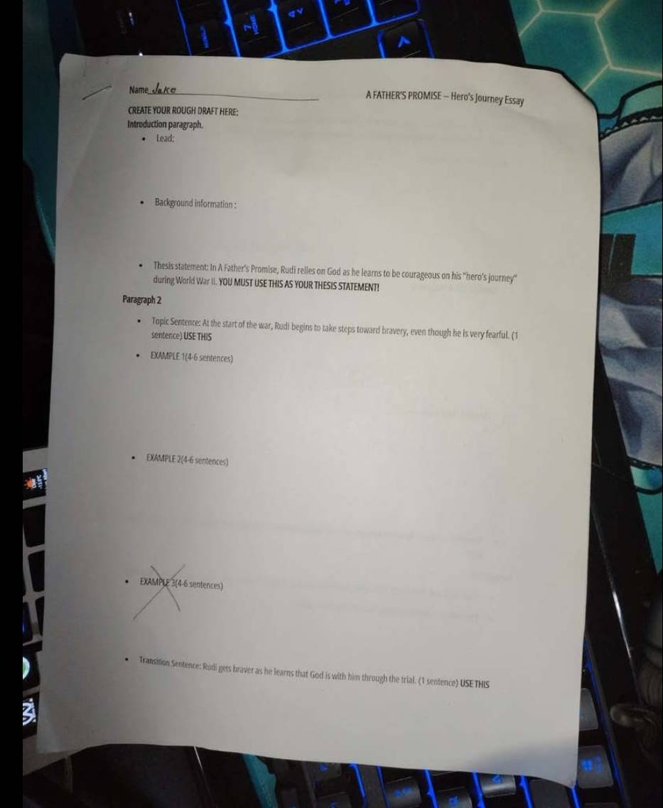 Solved: Name_ A FATHER'S PROMISE - Hero's Journey Essay CREATE YOUR ...