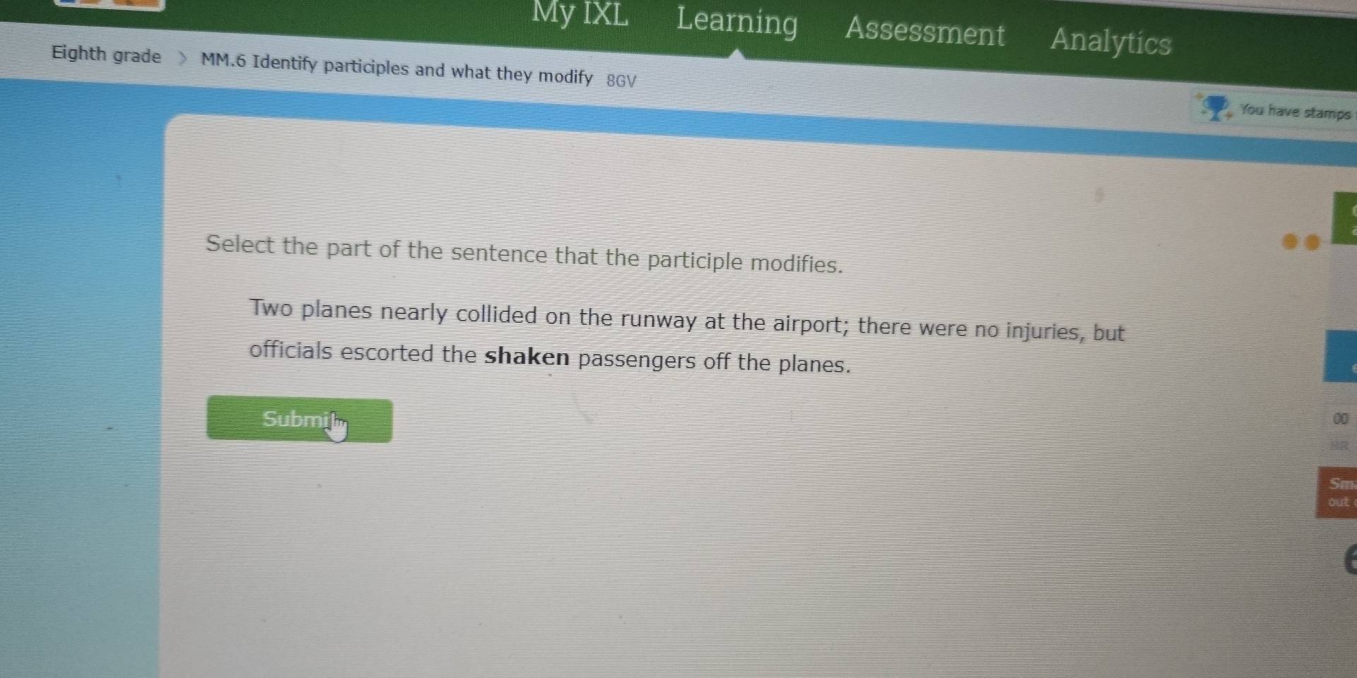 Solved: My IXL Learning Assessment Analytics Eighth grade > MM.6 ...