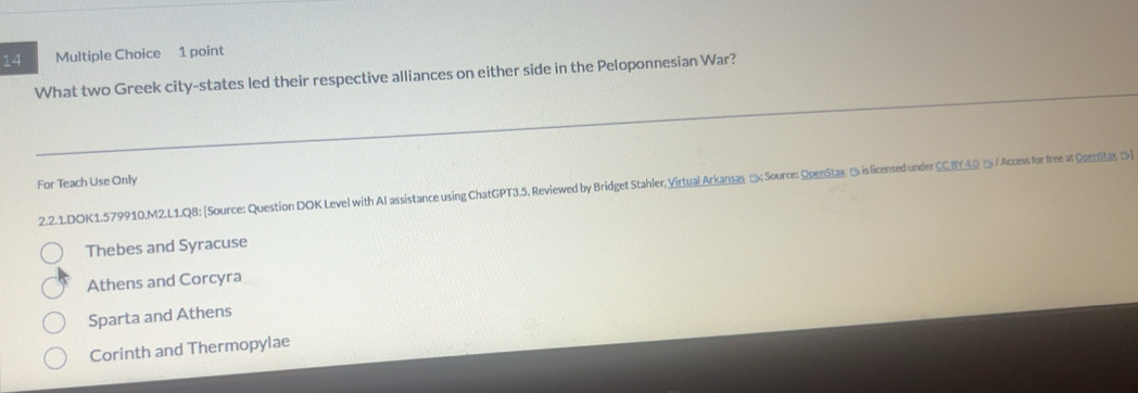 Solved: What two Greek city-states led their respective alliances on ...