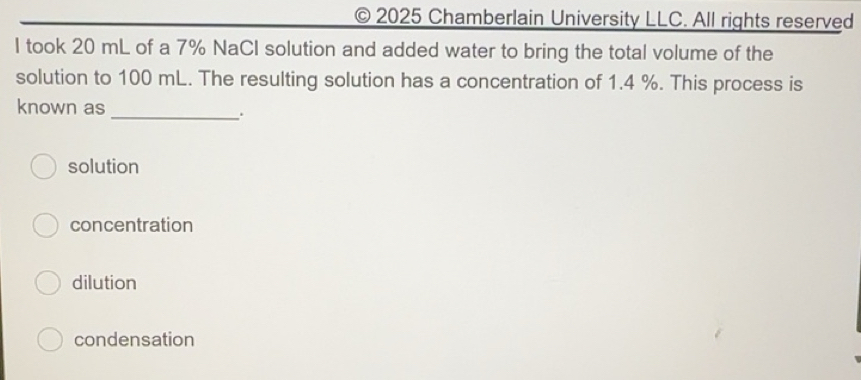 Solved: 2025 Chamberlain University LLC. All rights reserved I took 20 ...