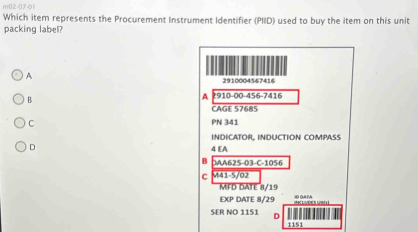 Solved: m02-07-01 Which item represents the Procurement Instrument ...