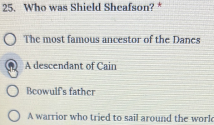Solved: Who was Shield Sheafson? * The most famous ancestor of the ...