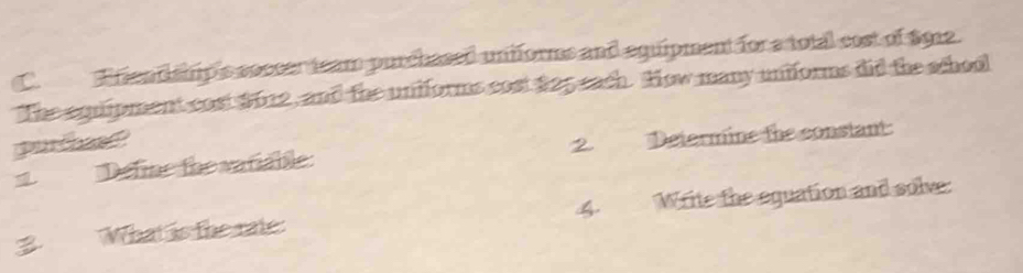Solved: Enen shipis soccer team purchased uniforms and equipment for a ...