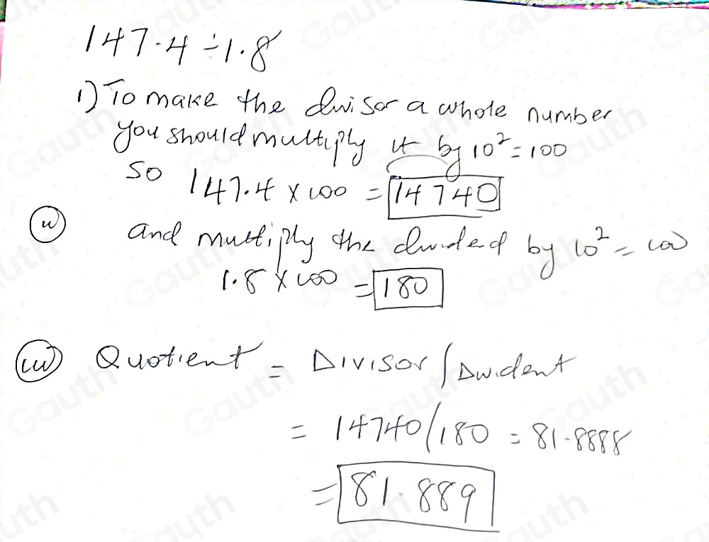 Solved: Perform the following division. Show the multiplication you ...