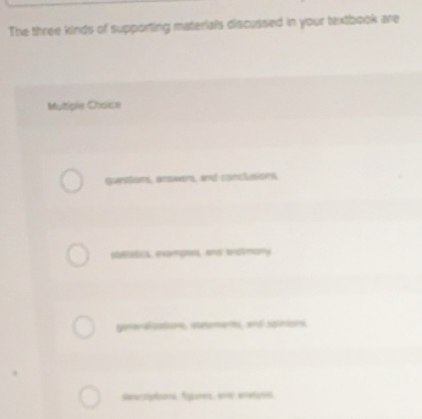 Solved: The three kinds of supporting materials discussed in your ...