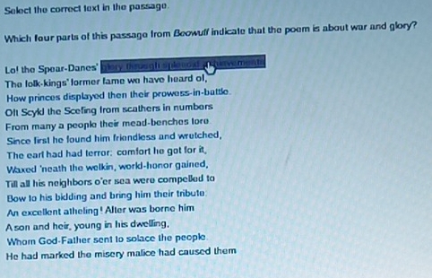 Solved: Select the correct text in the passage. Which four parts of ...