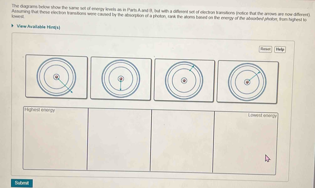 Solved: The diagrams below show the same set of energy levels as in ...