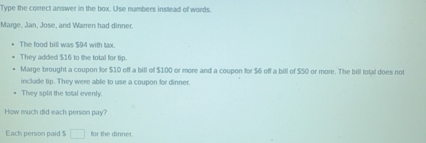 Solved: Type the correct answer in the box. Use numbers instead of ...