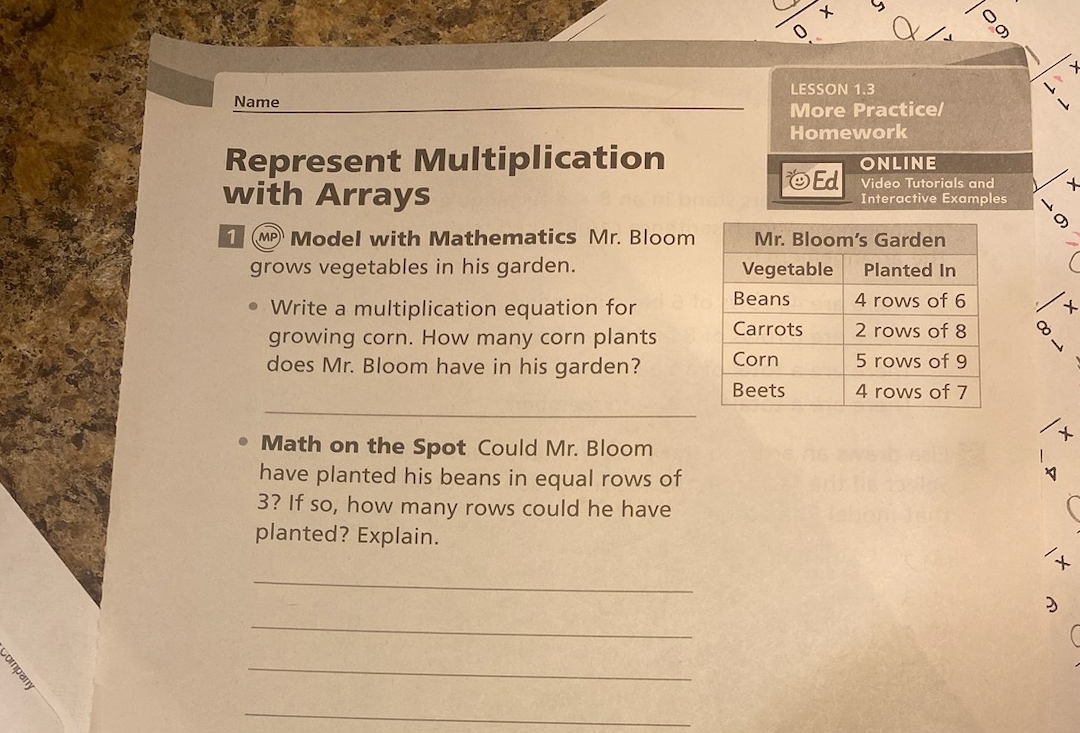 Solved: LESSON 1.3 Name More Practice/ Homework Represent ...