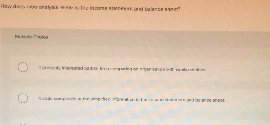 Solved: How does ratio analysis relate to the income statement and ...