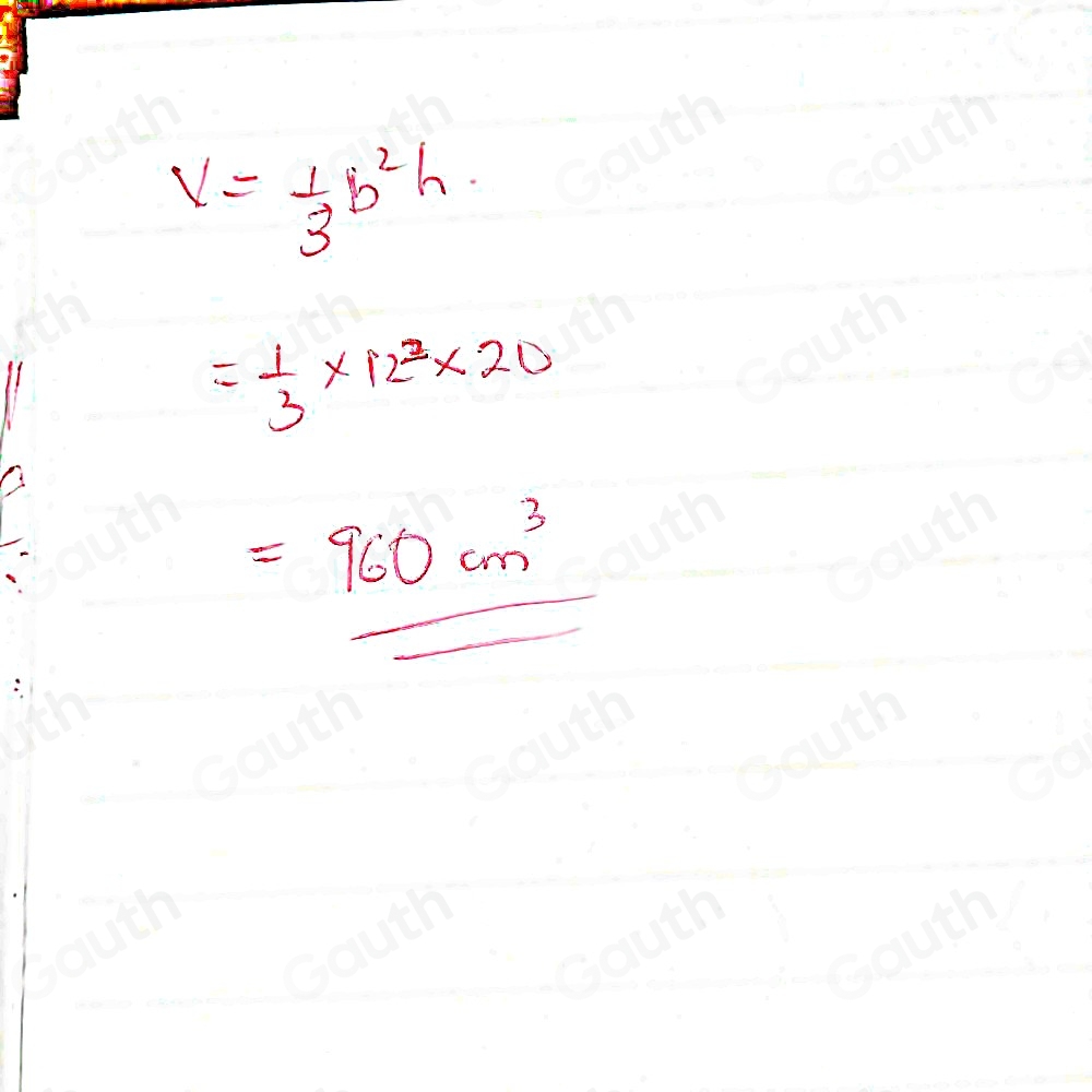 Solved: A paperweight is in the shape of a square-based pyramid 20 ...